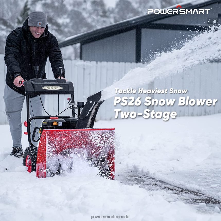 26 212cc Two Stage Gas Snow Blower w/ LED Light PSSW2260LED PowerSmart ...
