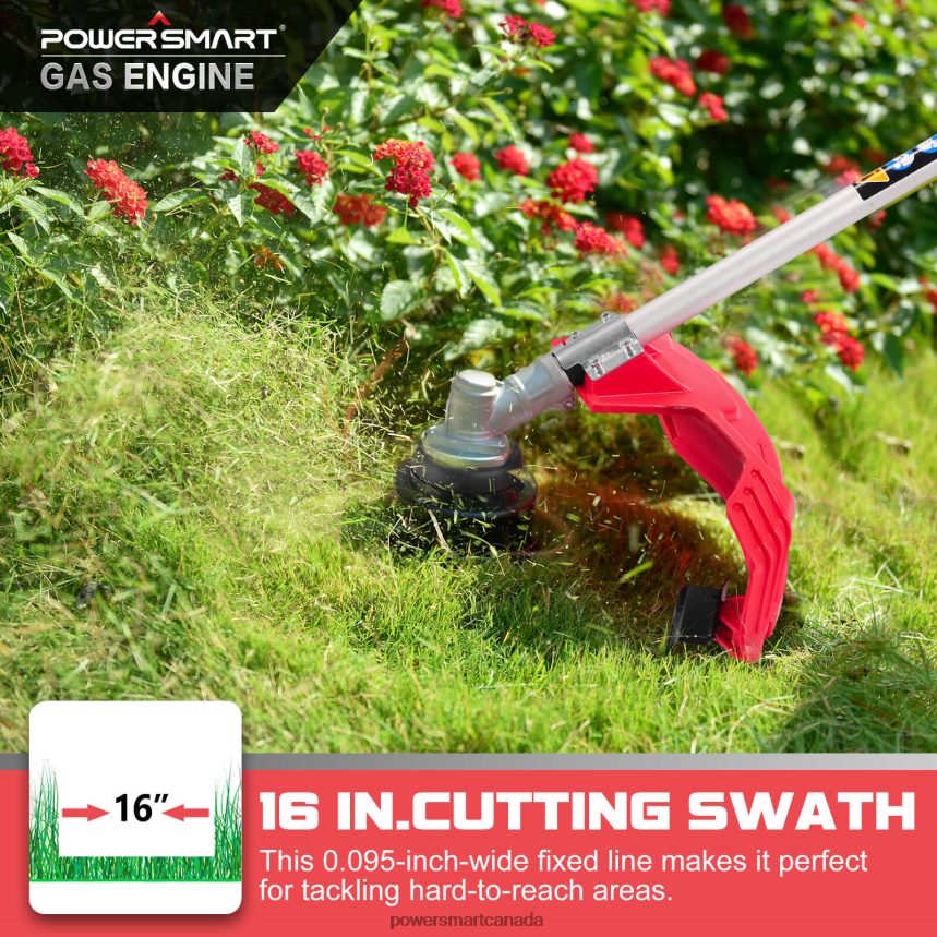 Gas String Trimmer & Edger 37.7cc W/ 16 Cutting Path PS4531 PowerSmart ...