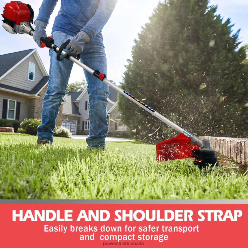 Gas String Trimmer & Edger 37.7cc W/ 16 Cutting Path PS4531 PowerSmart ...